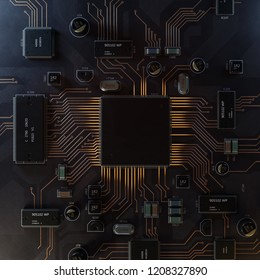 Central Computer Processors Cpu Concept 3d Stock Illustration ...