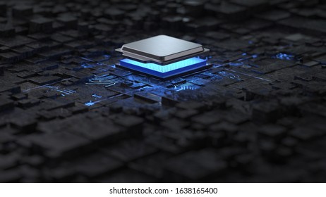 Central Computer Processors Cpu Concept 3d Stock Illustration ...