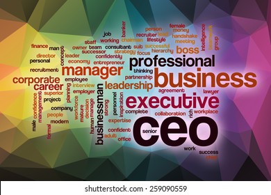 Ceo Word Cloud Concept Abstract Background Stock Illustration 259090559 ...