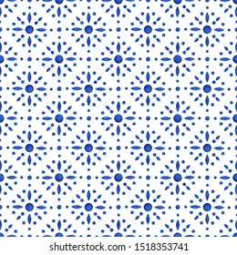 Classic Blue White Tile Pattern Main Stock Illustration 1518353876 ...