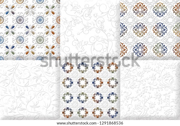 Ceramic Wall Digital Tile Designs Patterns Stock Illustration ...