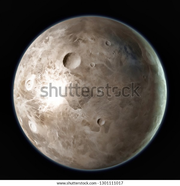 Ceres Dwarf Planet Isolated On Black Stock Illustration 1301111017