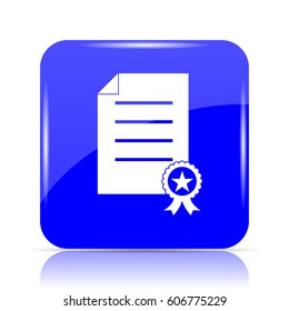 Certificate Icon Blue Website Button On Stock Illustration 606775229 ...