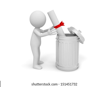 3d Man Throwing Book Into Trash Stock Illustration 135597824 | Shutterstock