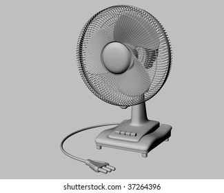 Cg Render Table Fan 3d Model Stock Illustration 37264426