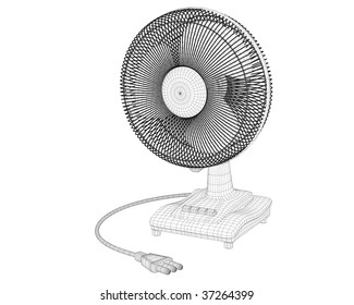 Ilustrasi Stok Cg Render Table Fan 3d Model 37264426 | Shutterstock