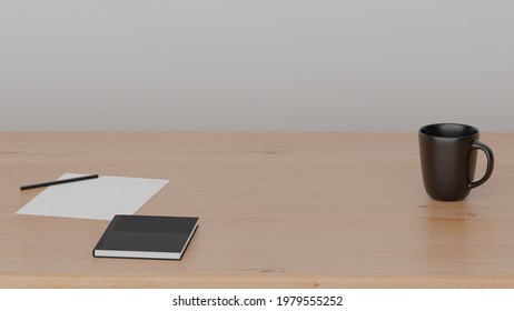 Cgi Office Interior Work Desk Agenda Stock Illustration 1979555252 ...