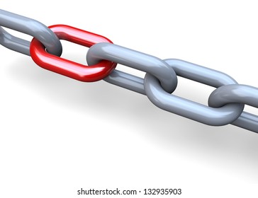 Abstract 3d Illustration Single Chain Link Stock Illustration 148027160