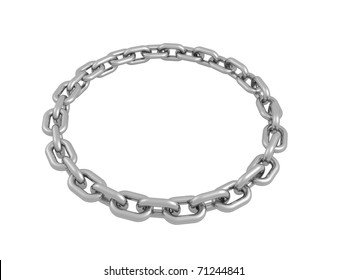 Silver Oval Chain Frame Realistic Style: vector de stock (libre de ...