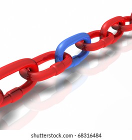 Chain Connection Red Blue Pulling Stabilizing Stock Illustration ...