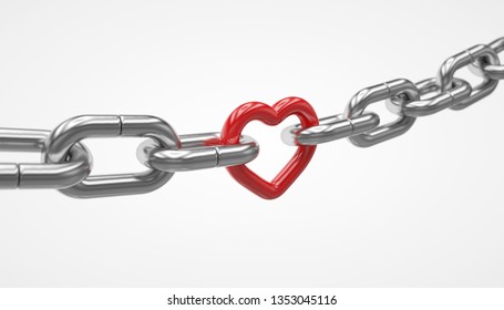 Chain Link Heart Shape Union Love Stock Illustration 1353045116 ...