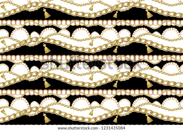 Chain Necklace Pattern Stock Illustration 1231435084 | Shutterstock