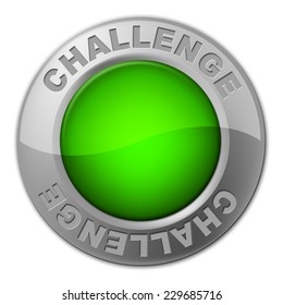 Challenge Button Representing Overcome Obstacles Challenges Stock ...