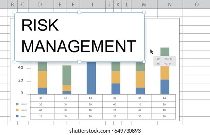 Risk Assessment Graph Chart Spreadsheet Table Stock Illustration 674951380