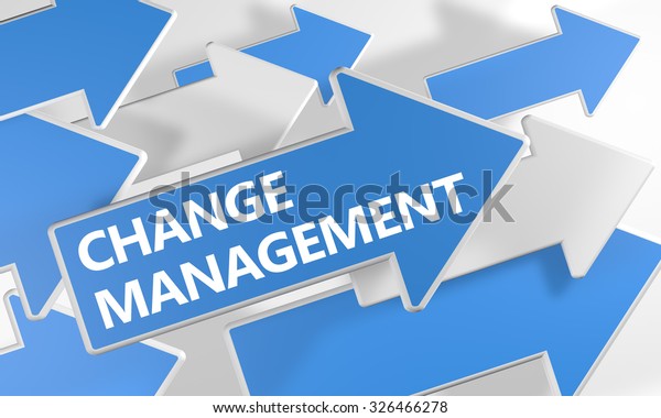 Change Management 3d Render Concept Blue Stock Illustration 326466278