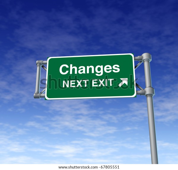 Changes Freeway Exit Sign Highway Street Stock Illustration 67805551 ...