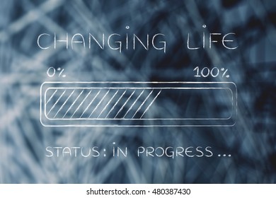 Changing Life Illustration Text Progress Bar 스톡 일러스트 480387430 ...