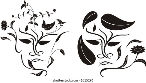 Chaotic Nature Face Vector Stock Illustration 1815296 | Shutterstock