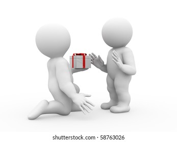 Character Presenting Gift Character Stock Illustration 58763026 ...