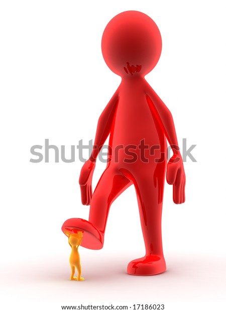 Character Stepping On Another Character Concept Stock Illustration ...