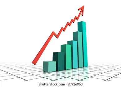 3d Illustration Raising Charts Dollar Texture Stock Illustration ...