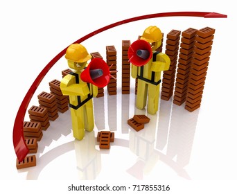 Chart Development Construction Industry Construction Concept Stock ...