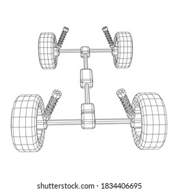 Chassis Steering Rack Wireframe Low Poly Stock Vector (Royalty Free ...