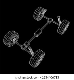Chassis Steering Rack Wireframe Low Poly Stock Vector (Royalty Free ...
