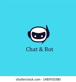 Chat Robot Logo Template Flat Modern Stock Illustration 1485933380 ...