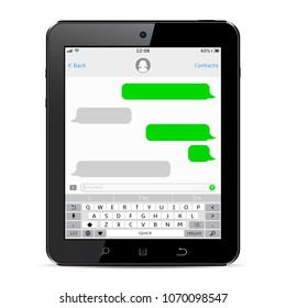 Chat Screen Display On Tablet Design Stock Illustration 1070098547 ...