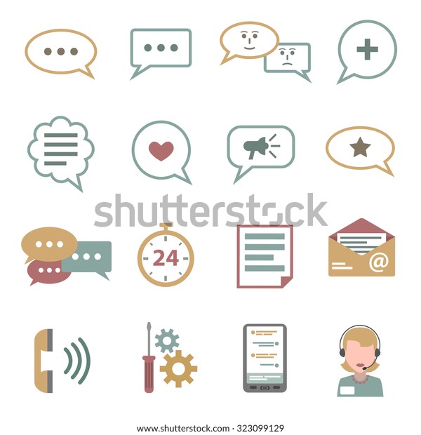 Chat Social Communication Tech Support Icons Stock Illustration 323099129