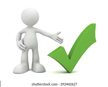 3d Man Check Mark3d Illustration 스톡 일러스트 1241879230 | Shutterstock
