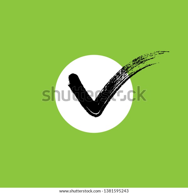 Check Mark Bold Brush Stroke Stock Illustration 1381595243 | Shutterstock
