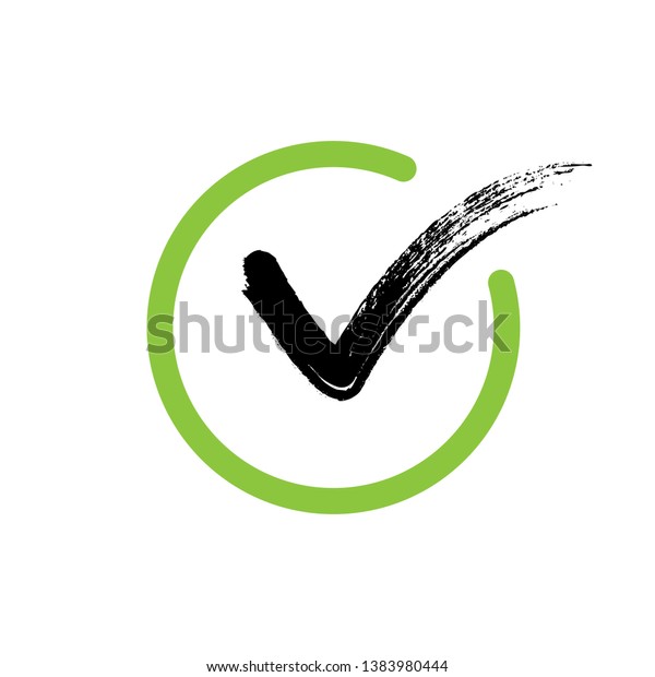 Check Mark Bold Brush Stroke Stock Illustration 1383980444 | Shutterstock