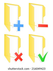 Check Mark Folder Icons 2d Illustration Stock Illustration 216049423 ...