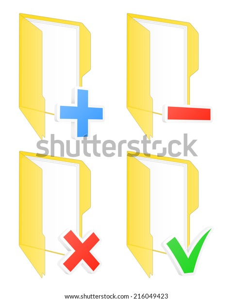 Check Mark Folder Icons 2d Illustration Stock Illustration 216049423 ...