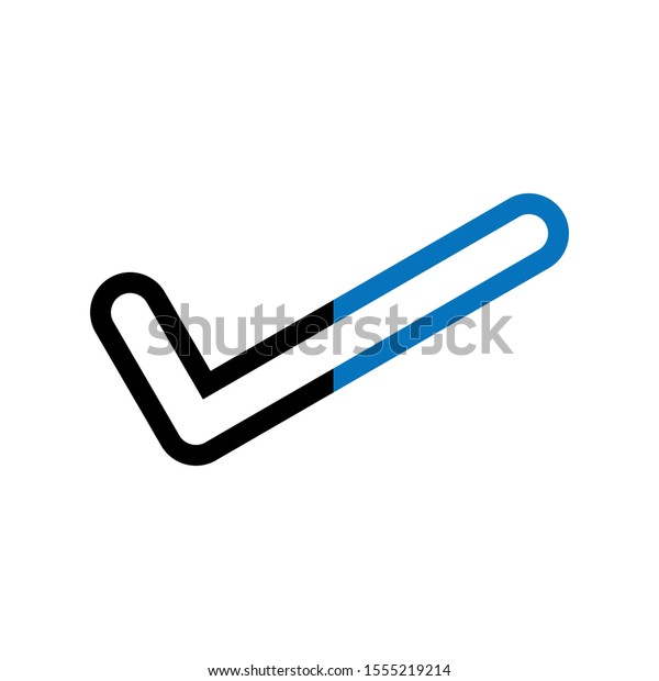 Check Mark Icon White Background Stock Illustration 1555219214