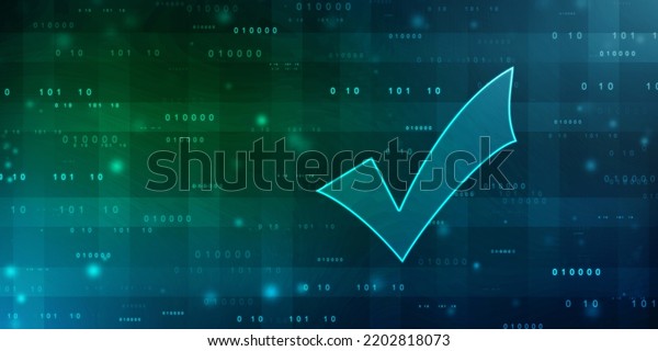 Check Mark Symbol Digital Background Technology Stock Illustration ...