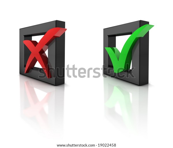 Checkboxes Green Red Check Marks 3d Stock Illustration 19022458 ...