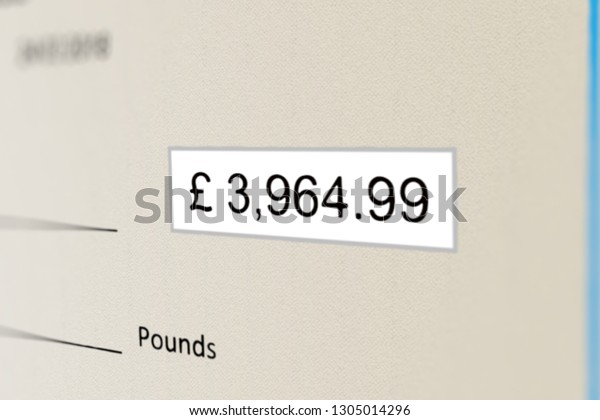 Checkcheque Payment British Pound 3d Illustration Stock Illustration ...