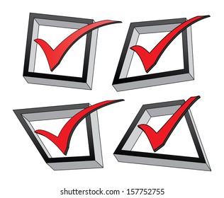 Checked Boxes Illustration Four Checked Boxes Stock Illustration 157752755