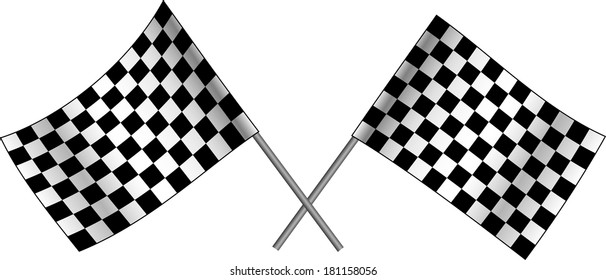 Single Checkered Flag On White Stock Illustration 1647821 | Shutterstock