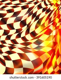 Checkered Flag Background Red Flames Stock Illustration 391605190 ...