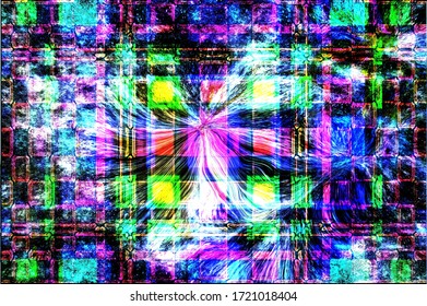 Checkered Grid Pattern Background Neon Color Stock Illustration ...