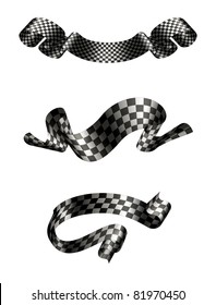 Checkered Ribbons Set Bitmap Copy Stock Illustration 81970450 ...