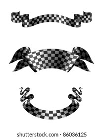 Checkered Ribbons Set Bitmap Copy Stock Illustration 86036125 ...