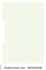 Checkered Sheet Paper Worksheet Schoolwork Green Stock Illustration ...
