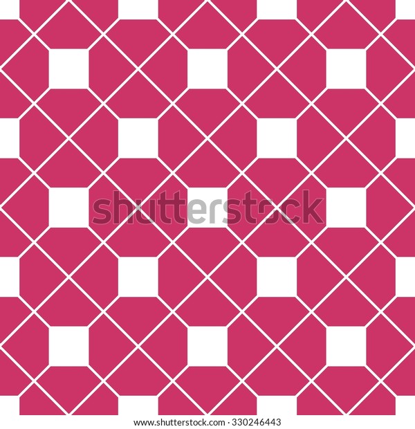 Checkered Tile Pattern Pink White Wallpaper Stock Illustration 330246443