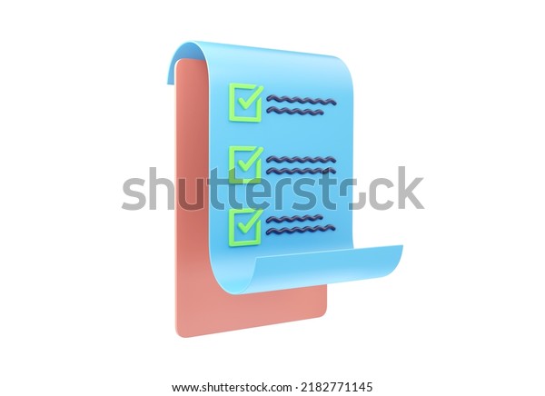 Checklist 3d Render Paper Check List: Hình minh họa có sẵn 2182771145 ...