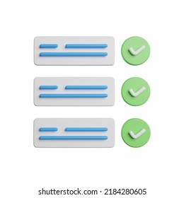 Checklist Note Check 3d Rendering Illustration Stock Illustration ...